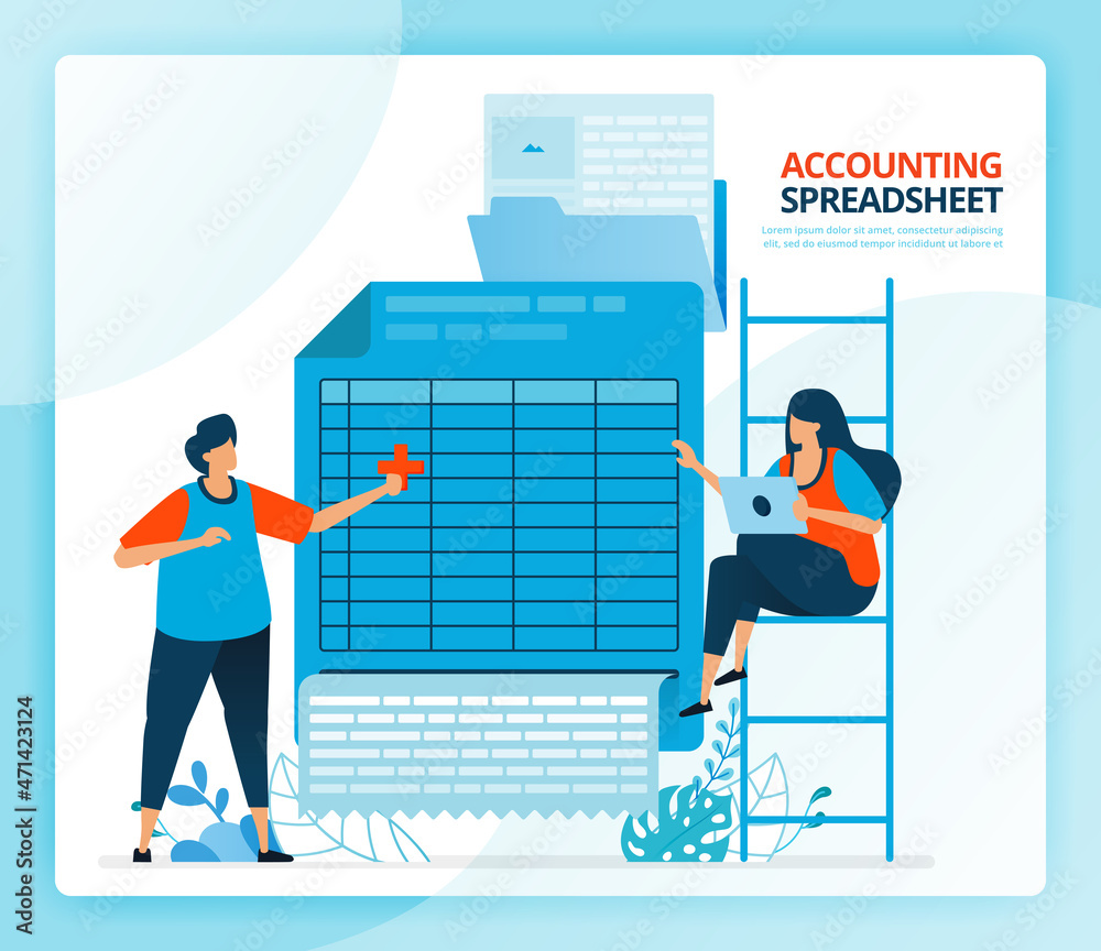 Vector illustration for spreadsheet accounting and balance sheet ...