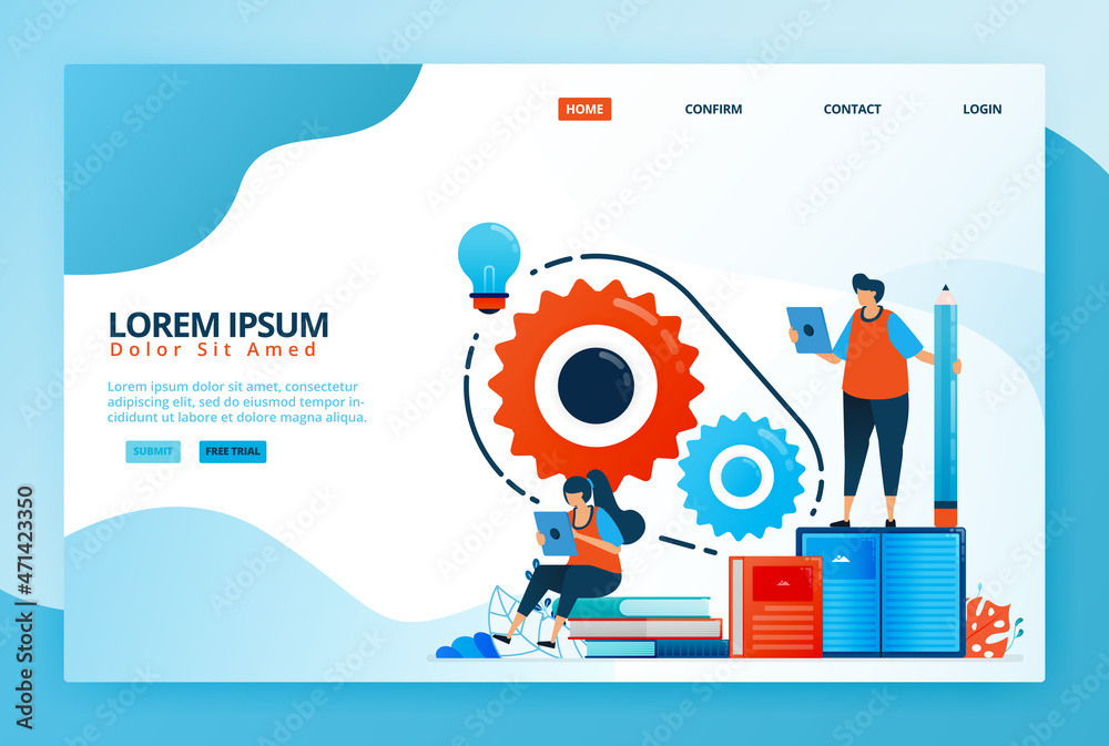 Cartoon illustration for reading to solve problems in brainstorming ...