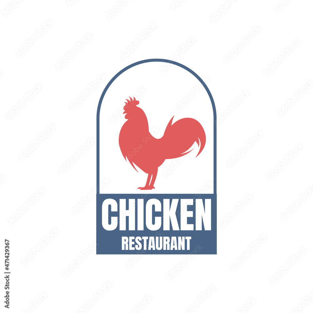 simple chicken restaurant logo design on white background Stock Vector ...