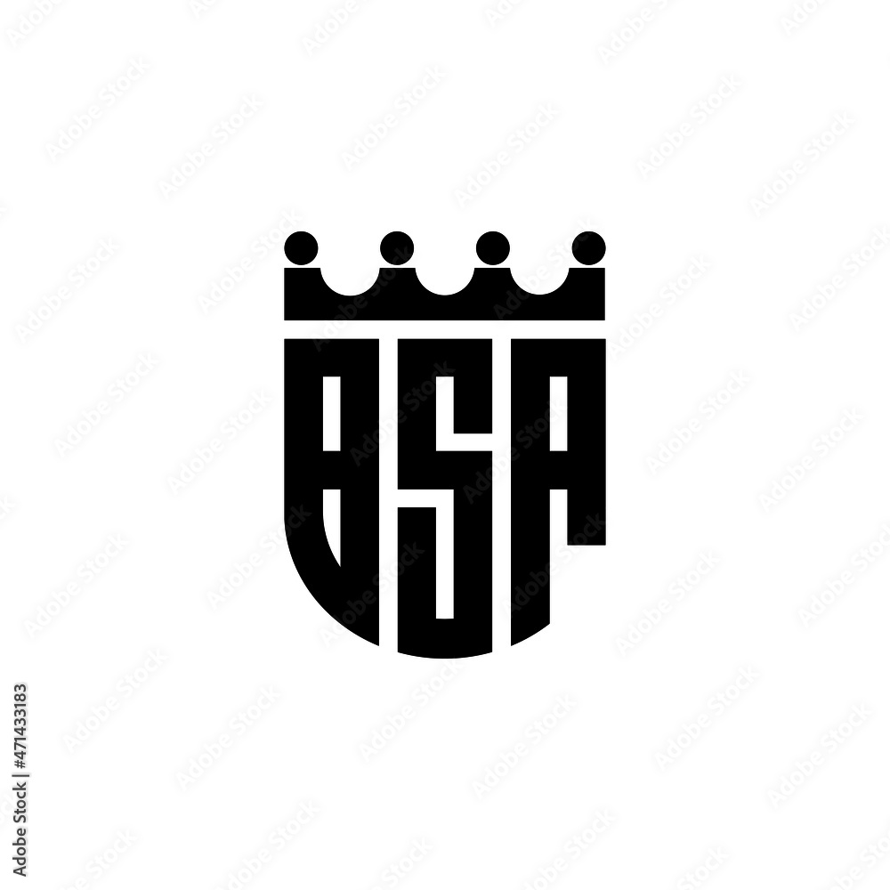 BSA letter logo design with white background in illustrator, vector ...