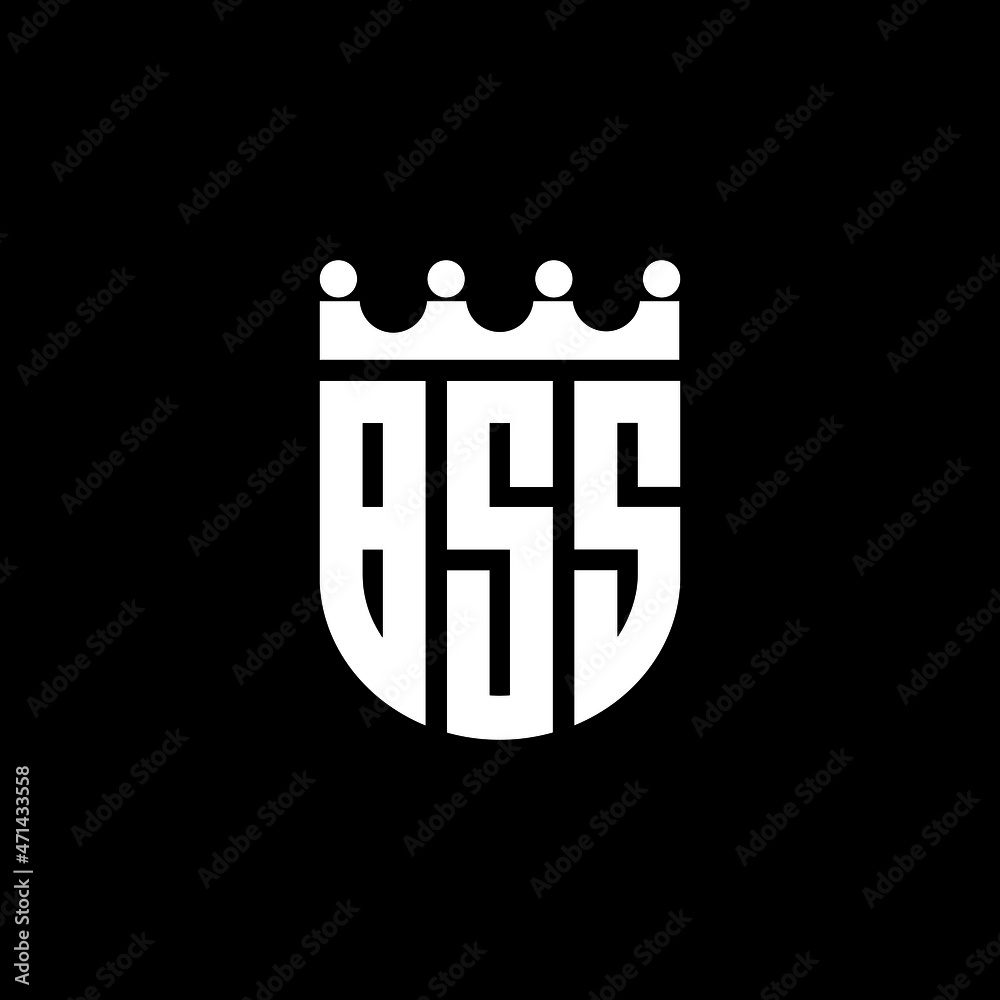 BSS letter logo design with black background in illustrator, vector ...