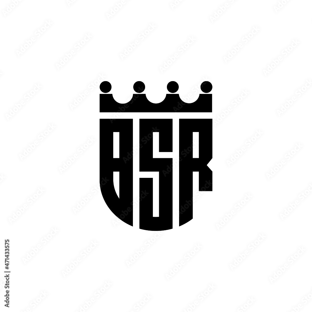 Vecteur Stock BSR letter logo design with white background in ...