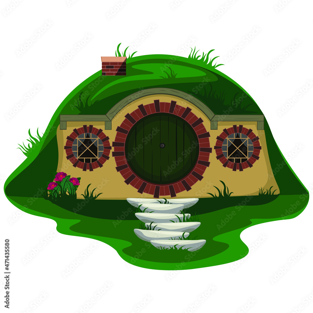 Hidden Underground Magic House. Vector illustration Stock Vector ...