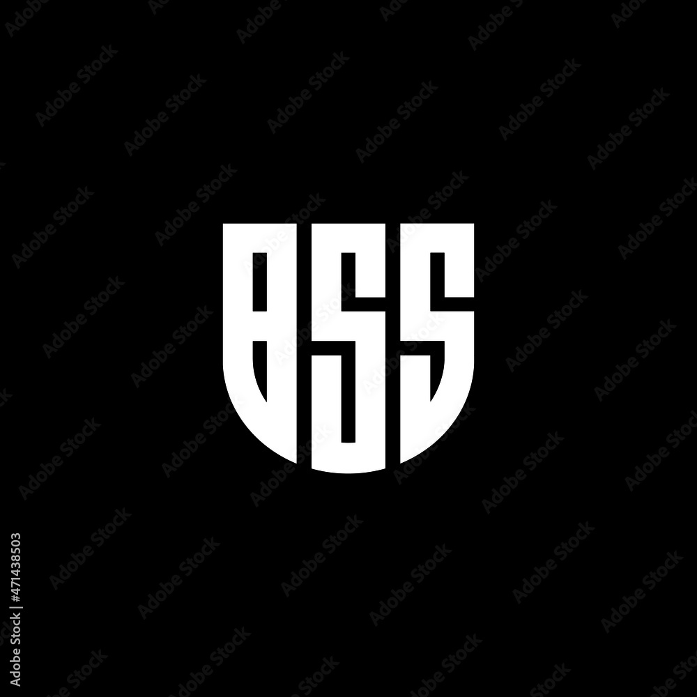 BSS letter logo design with black background in illustrator, vector ...