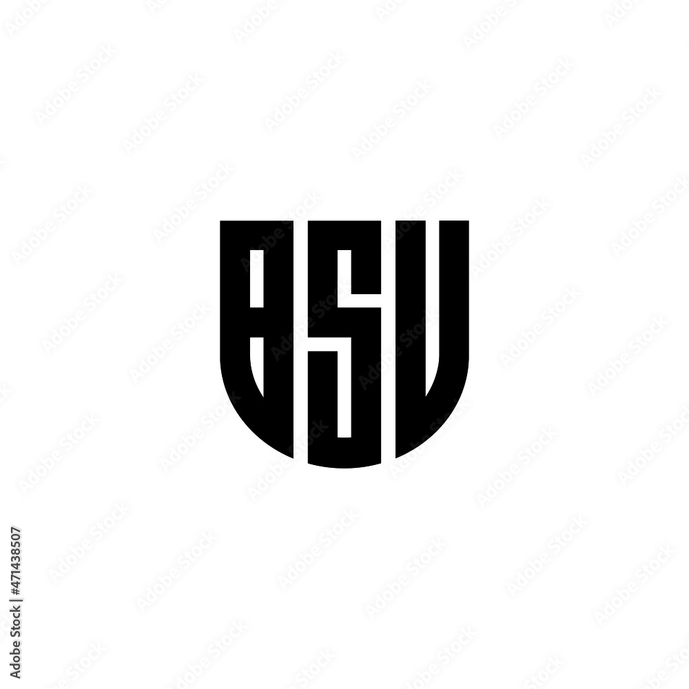 BSU letter logo design with white background in illustrator, vector ...
