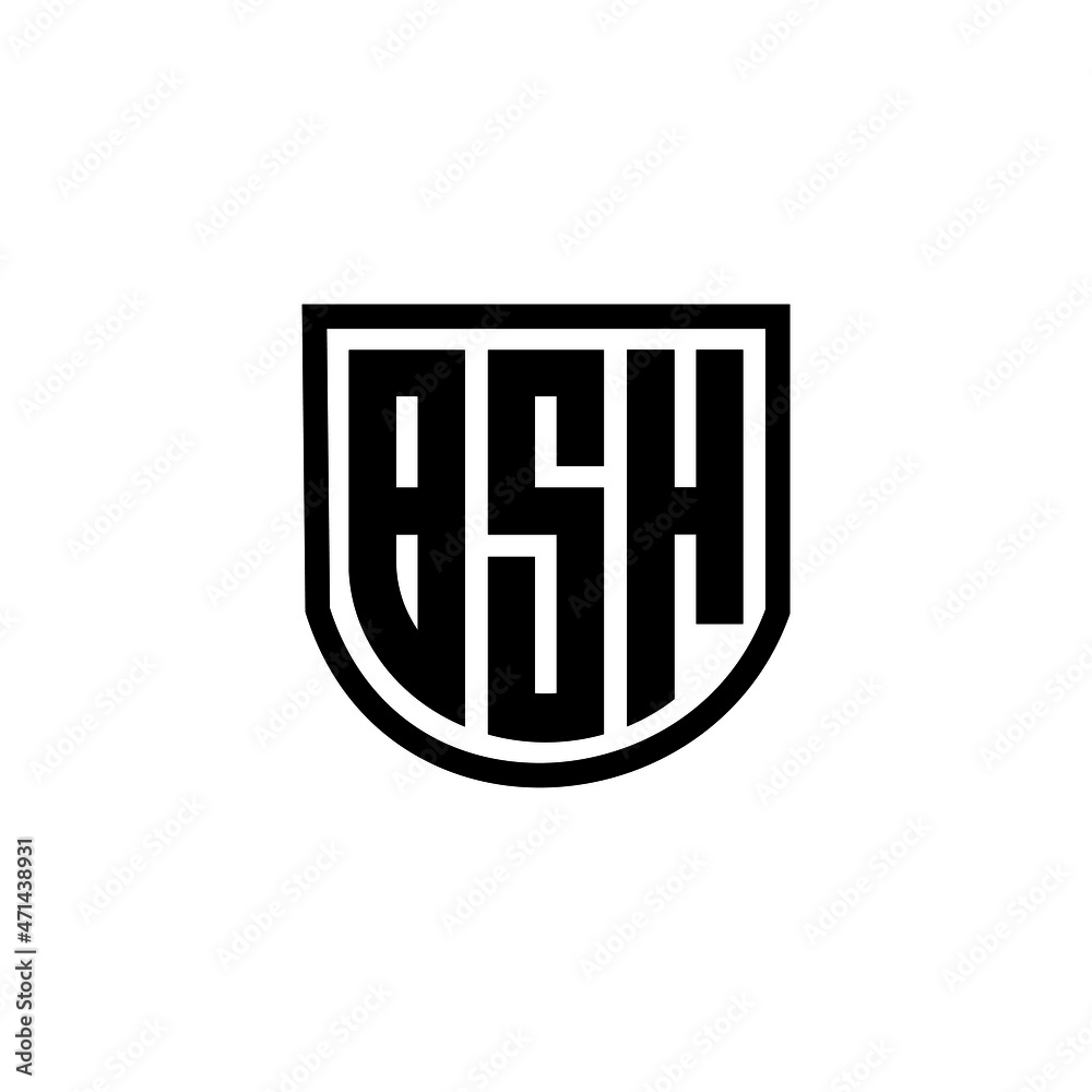 BSH letter logo design with white background in illustrator, vector ...