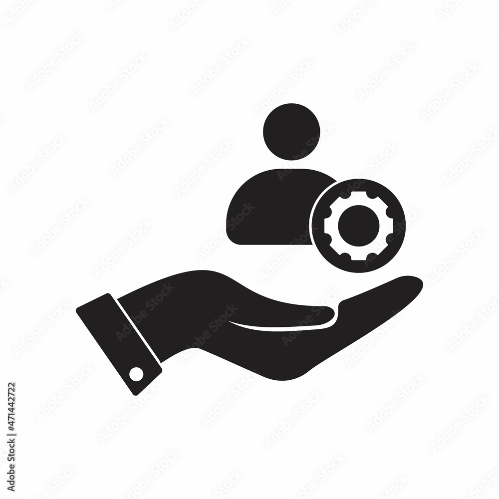 Customer icon with settings sign. Customer icon and customize, setup ...