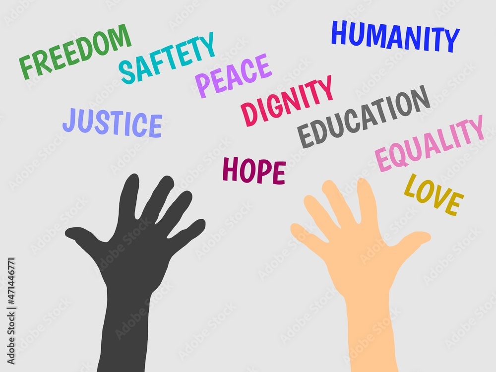 International Human Rights day illustration for global equality and ...