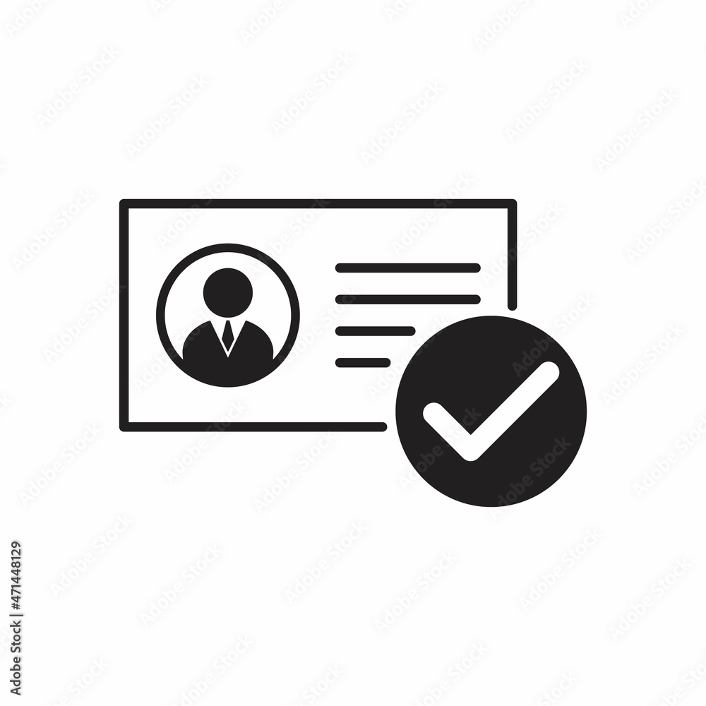 Profile icon with check sign. Profile icon and approved, confirm, done ...