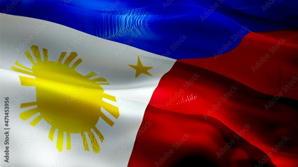 Philippines flag. National 3d Philippines flag waving. Sign of Filipino ...