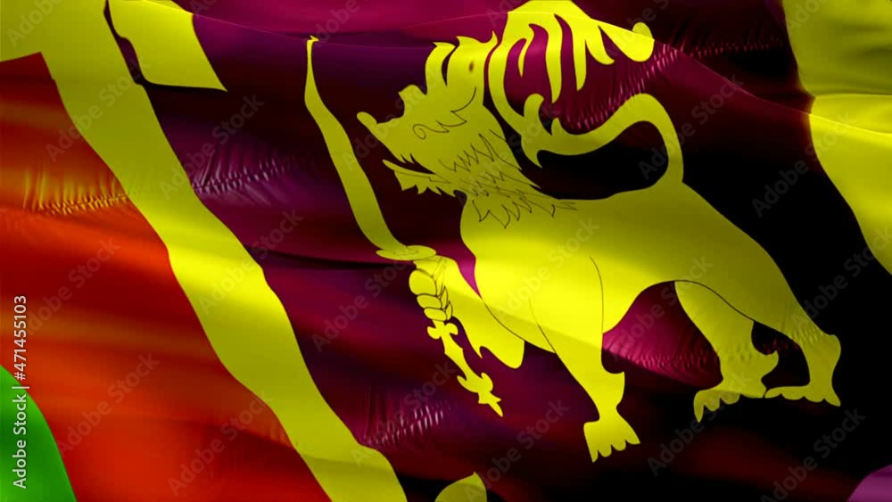 Sri Lanka flag. National 3d Sri Lanka flag waving. Sign of Sri Lankan ...