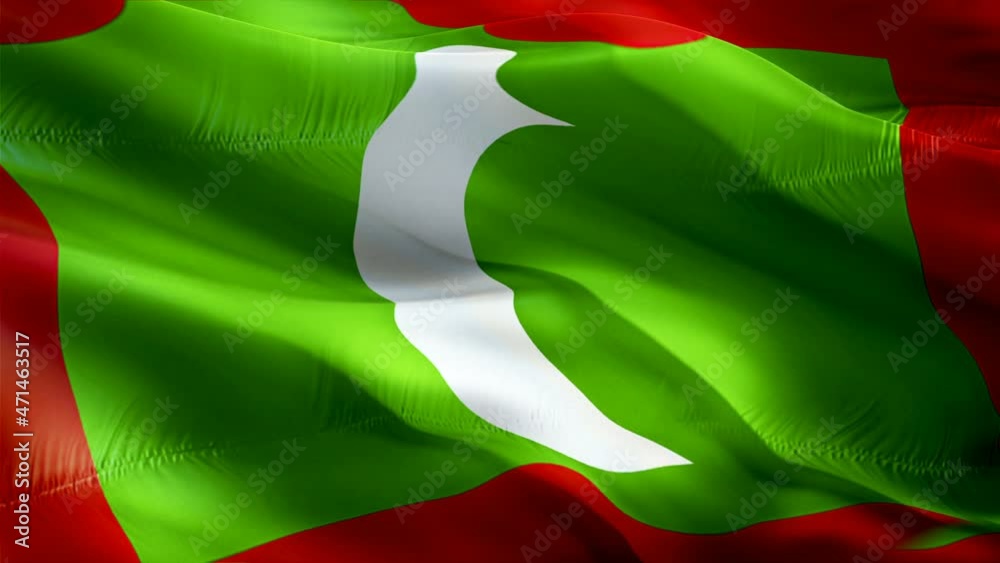Maldivian flag. 3d Maldives flag waving video. Sign of Maldives ...