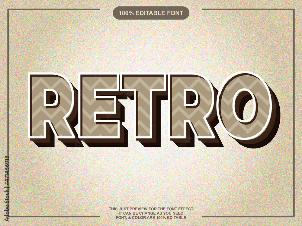 classic retro text style font effect 100% easy editable Stock Vector ...