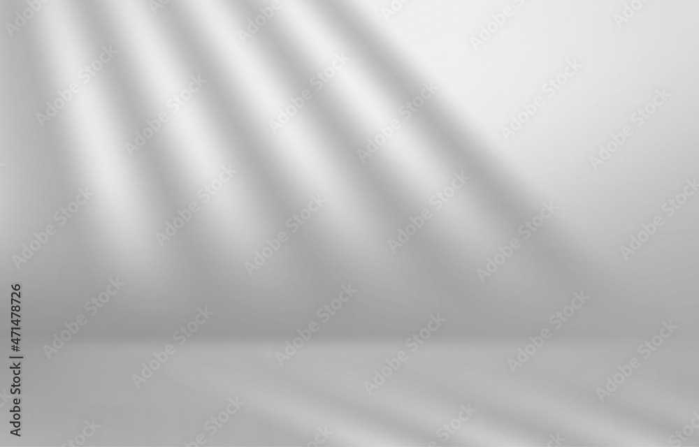 White room with shadows on the wall. Realistic 3d vector illustration ...