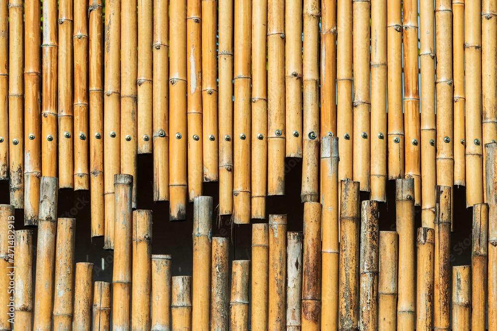 Old brown tone bamboo simple wall or Bamboo fence texture background ...