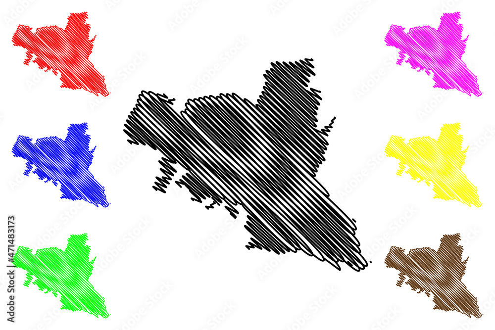 Vetor de Erode district (Tamil Nadu State, Republic of India) map ...