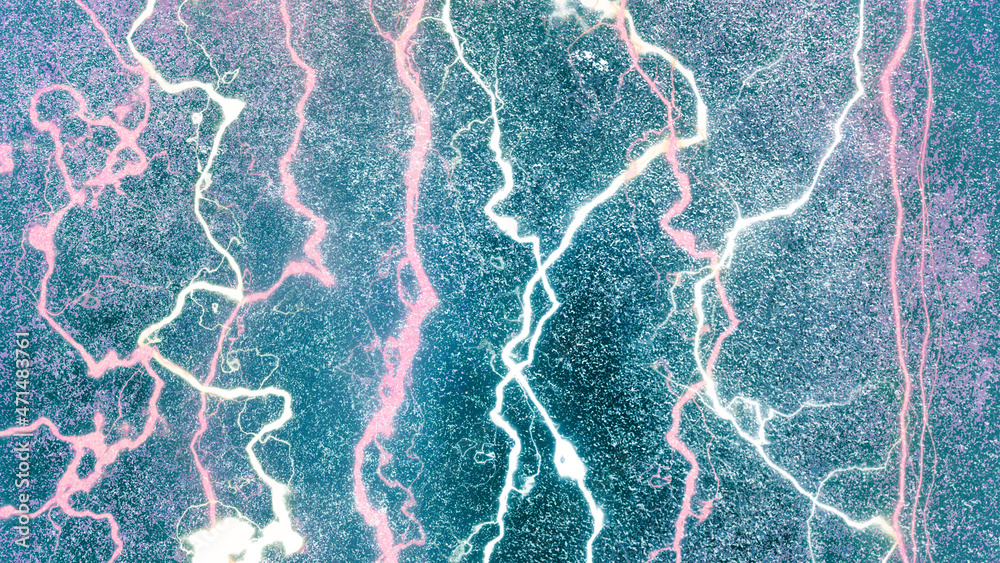 Lightning digital art with grainy texture, night sky background. Stock ...