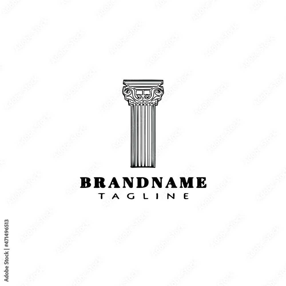 roman pillar logo cartoon icon design template symbol isolated vector ...