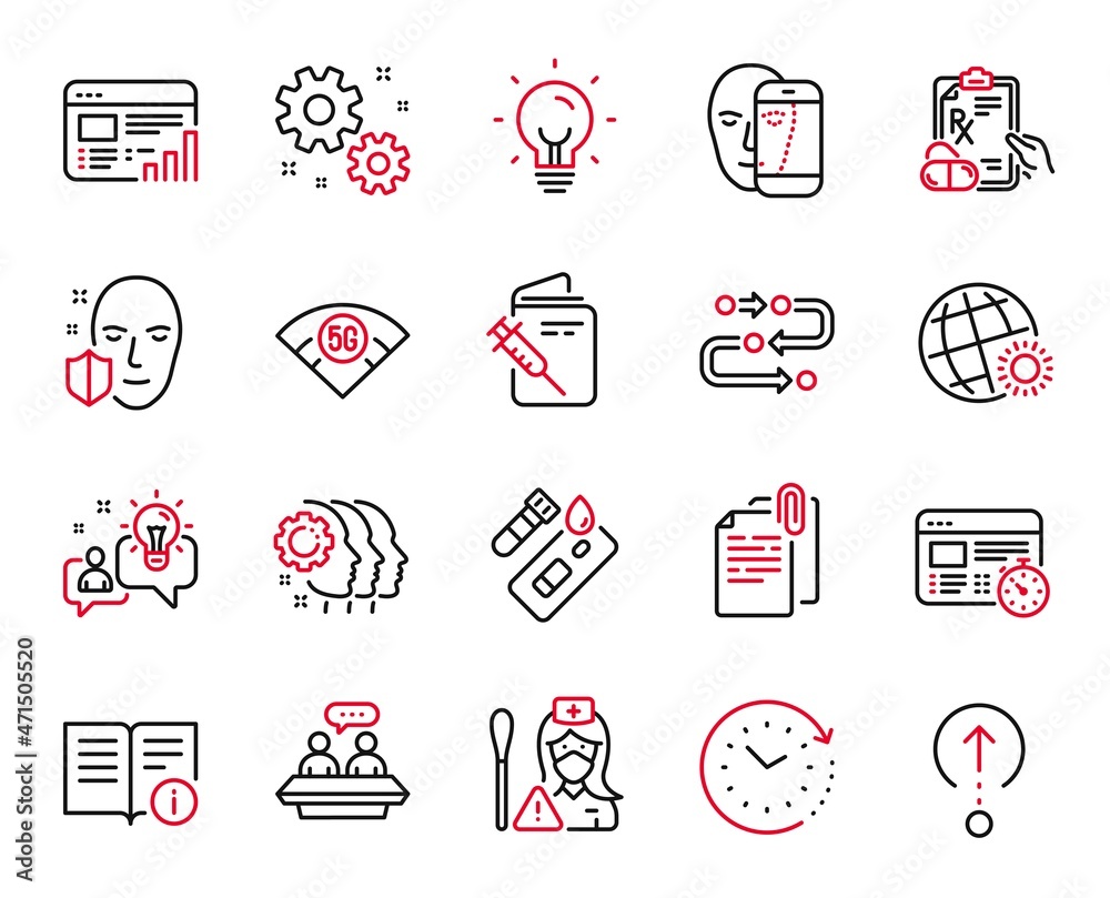 Vector Set of Science icons related to Employees teamwork, Face ...