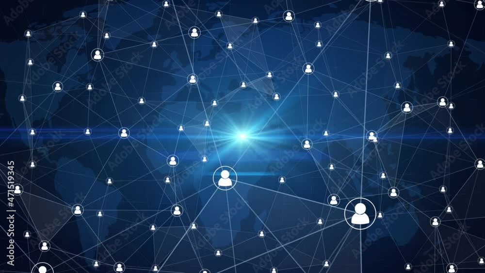 technology background connected with people icons and earth behind ...