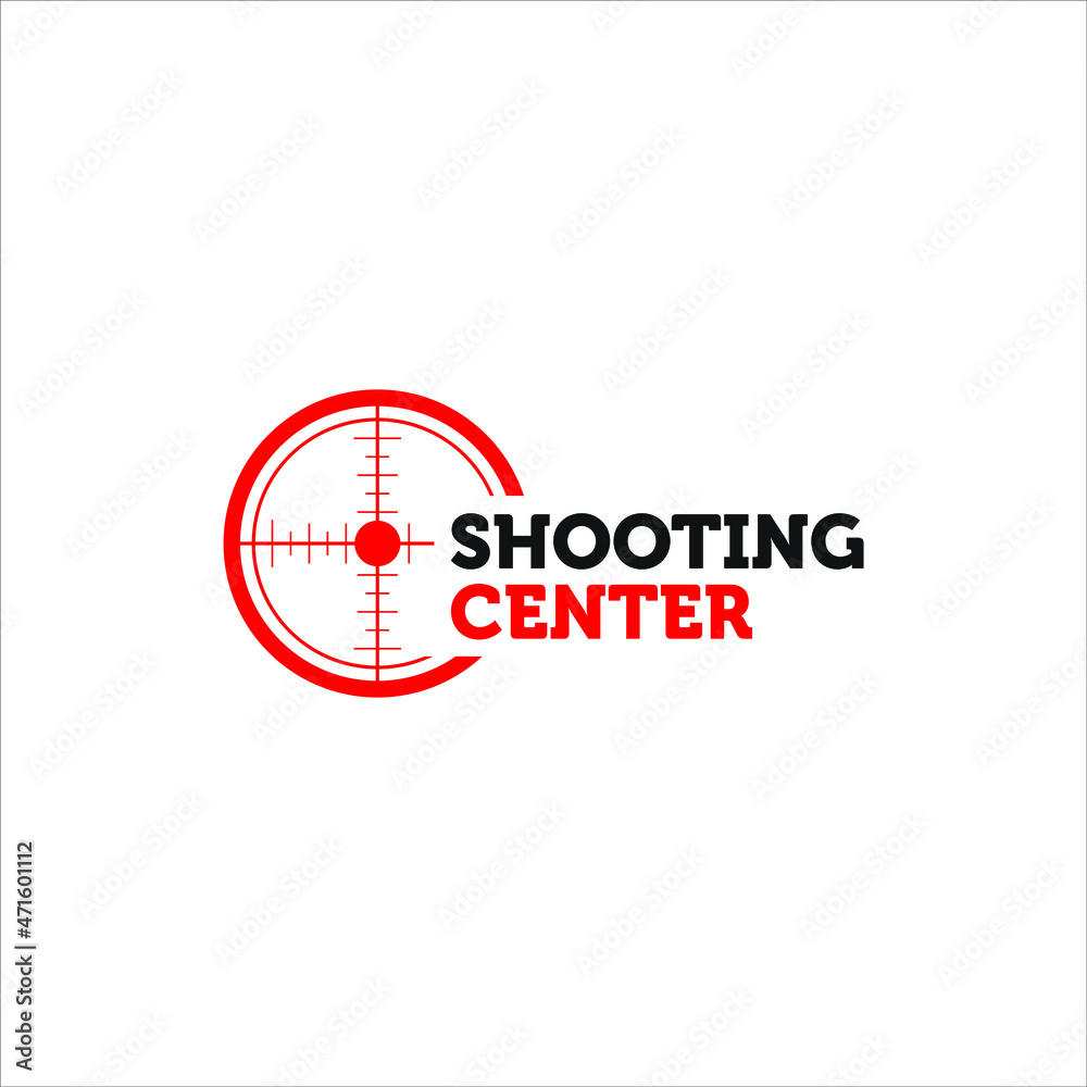 Sport Logo Design with Target Shoot Vector Graphic Template Idea Stock ...
