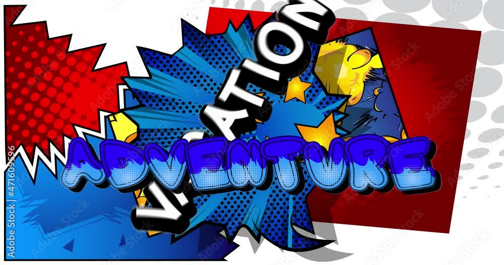 Stockvideo Vacation Adventure. Motion poster. 4k animated Comic book ...