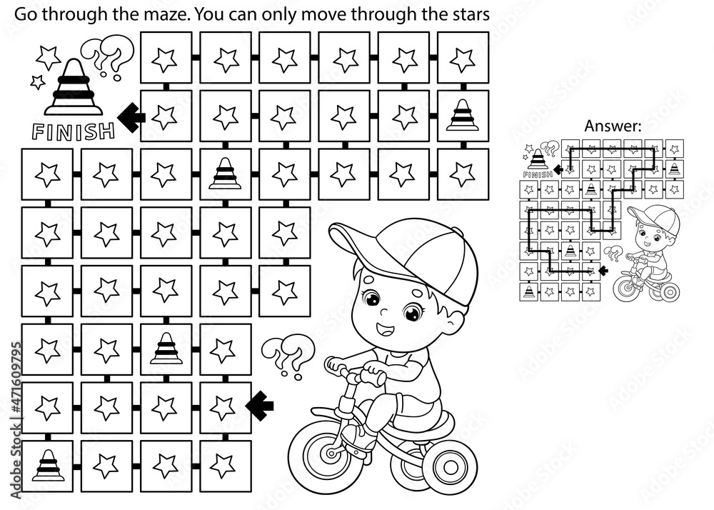 Vetor de Maze or Labyrinth Game. Puzzle. Coloring Page Outline Of ...