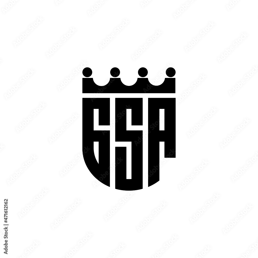 GSA letter logo design with white background in illustrator, vector ...