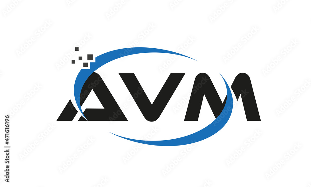 dots or points letter AVM technology logo designs concept vector ...