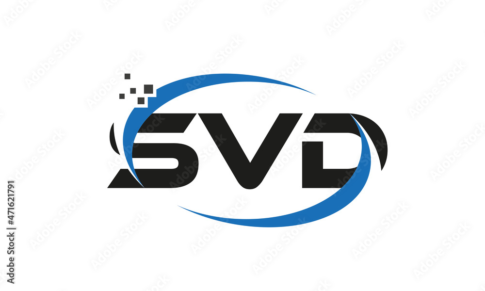 dots or points letter SVD technology logo designs concept vector ...