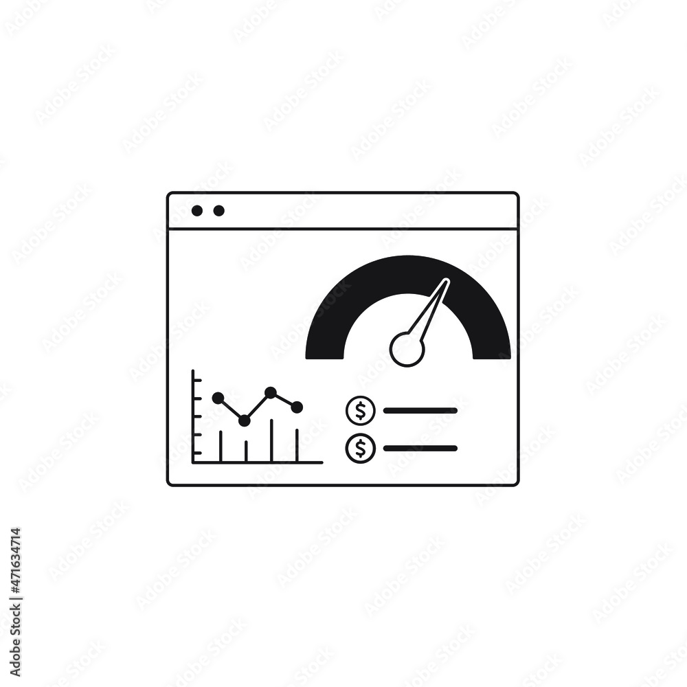 Project dashboard linear icons symbol vector elements for infographic ...