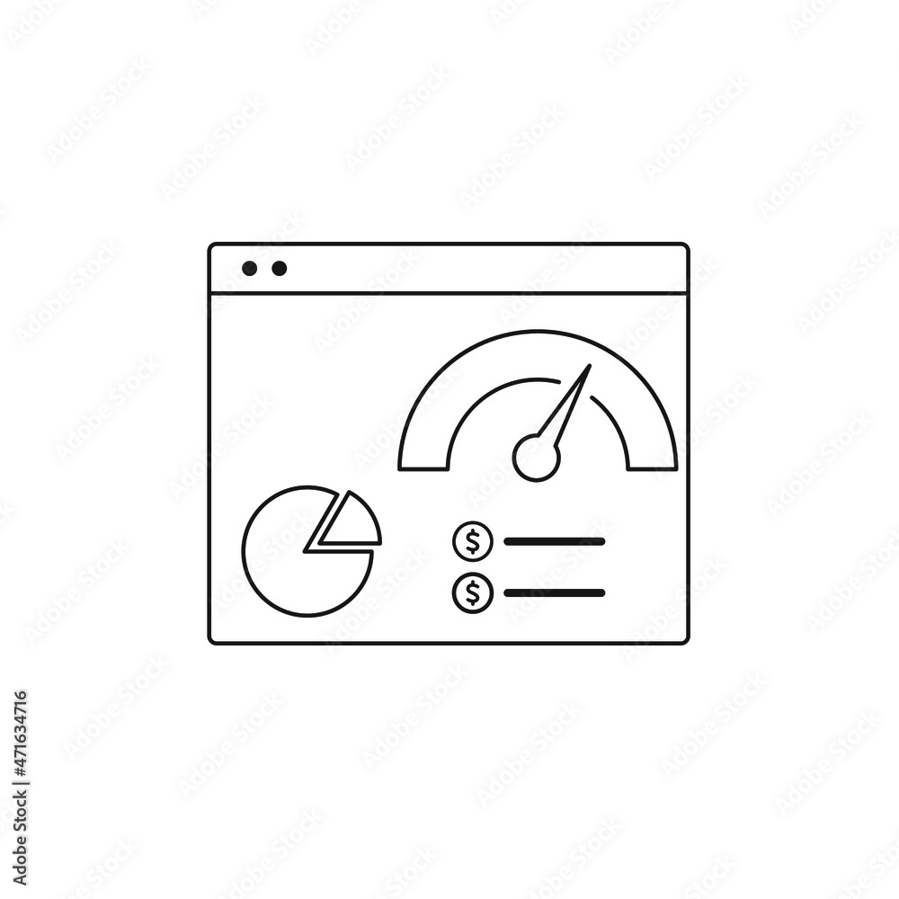Project dashboard linear icons symbol vector elements for infographic ...