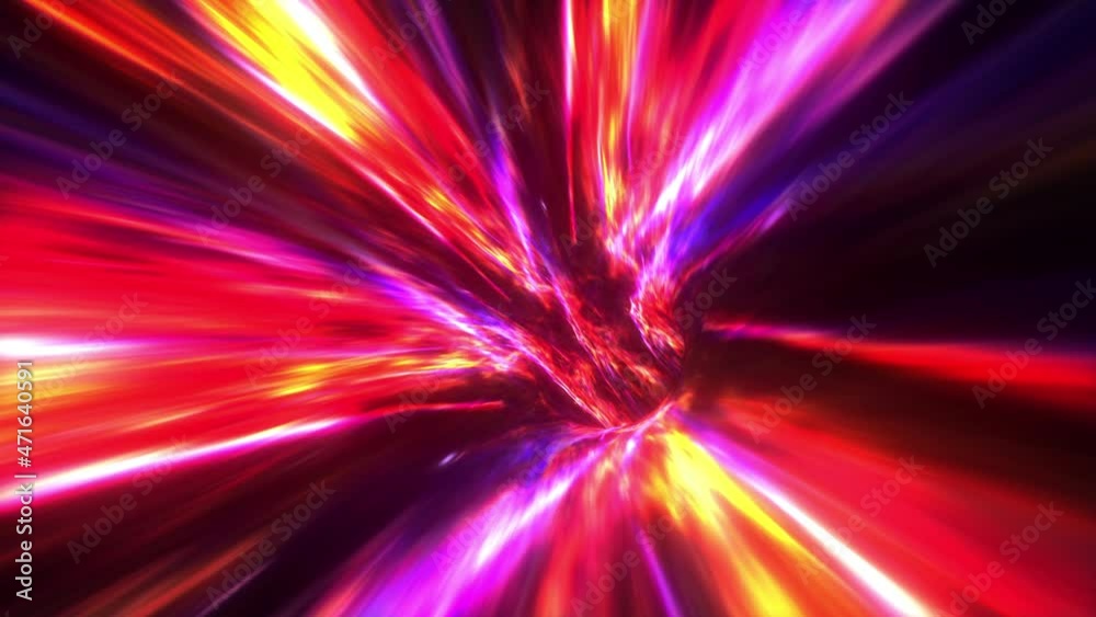 Abstract fire hyper space warp Flight in futuristic sci-fi virtual ...