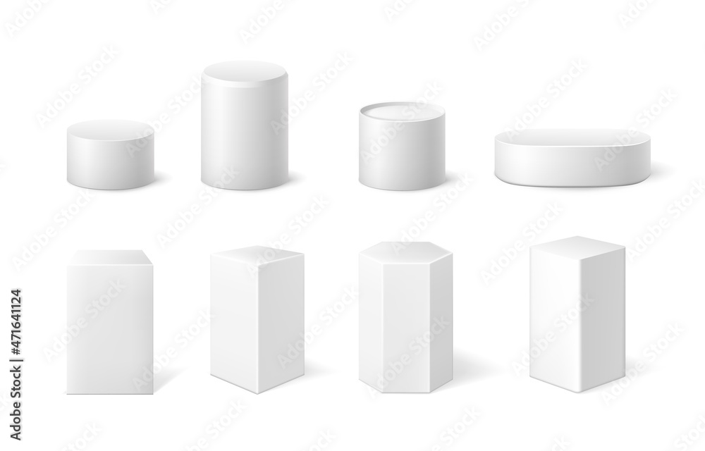 Realistic podium. 3D pillar geometric shapes for product platform ...