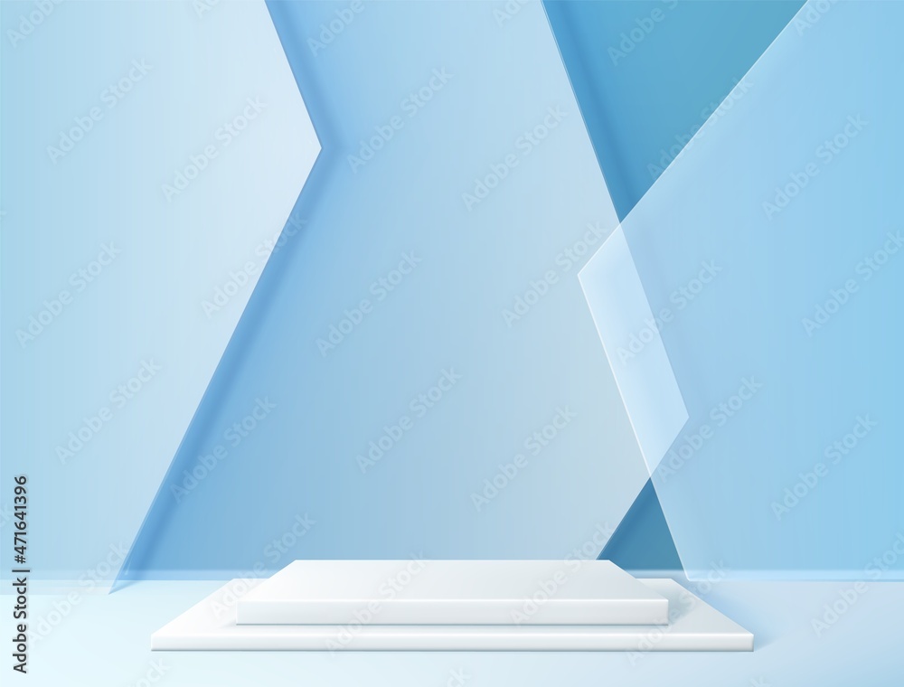 Product stand background. Realistic empty platform for goods display ...