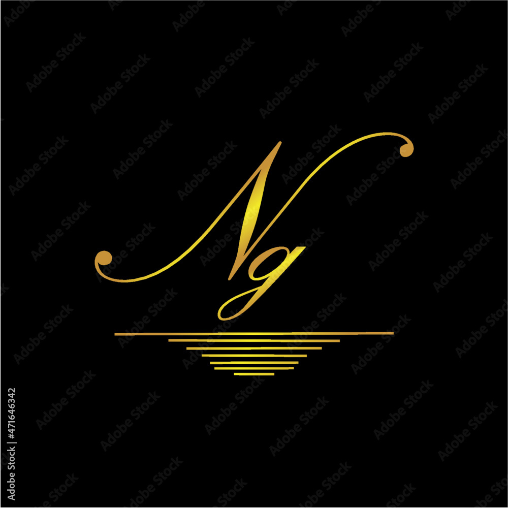 Initial NG Handwriting typography logo symbol template Stock Vector ...