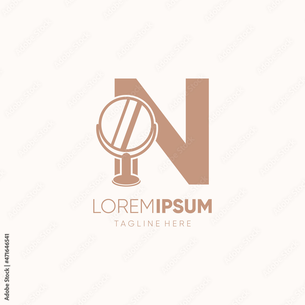 Letter N Mirror Logo Design Vector Icon Graphic Emblem Illustration ...
