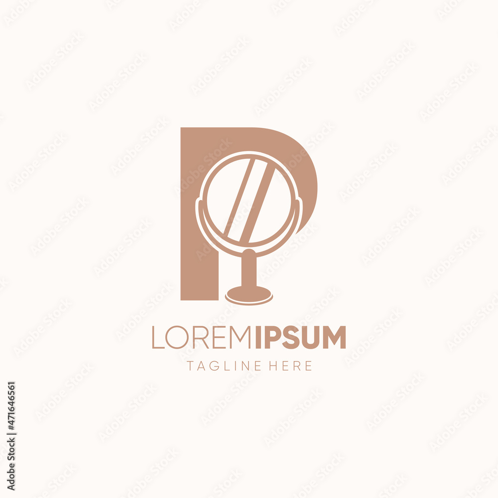 Letter P Mirror Logo Design Vector Icon Graphic Emblem Illustration ...