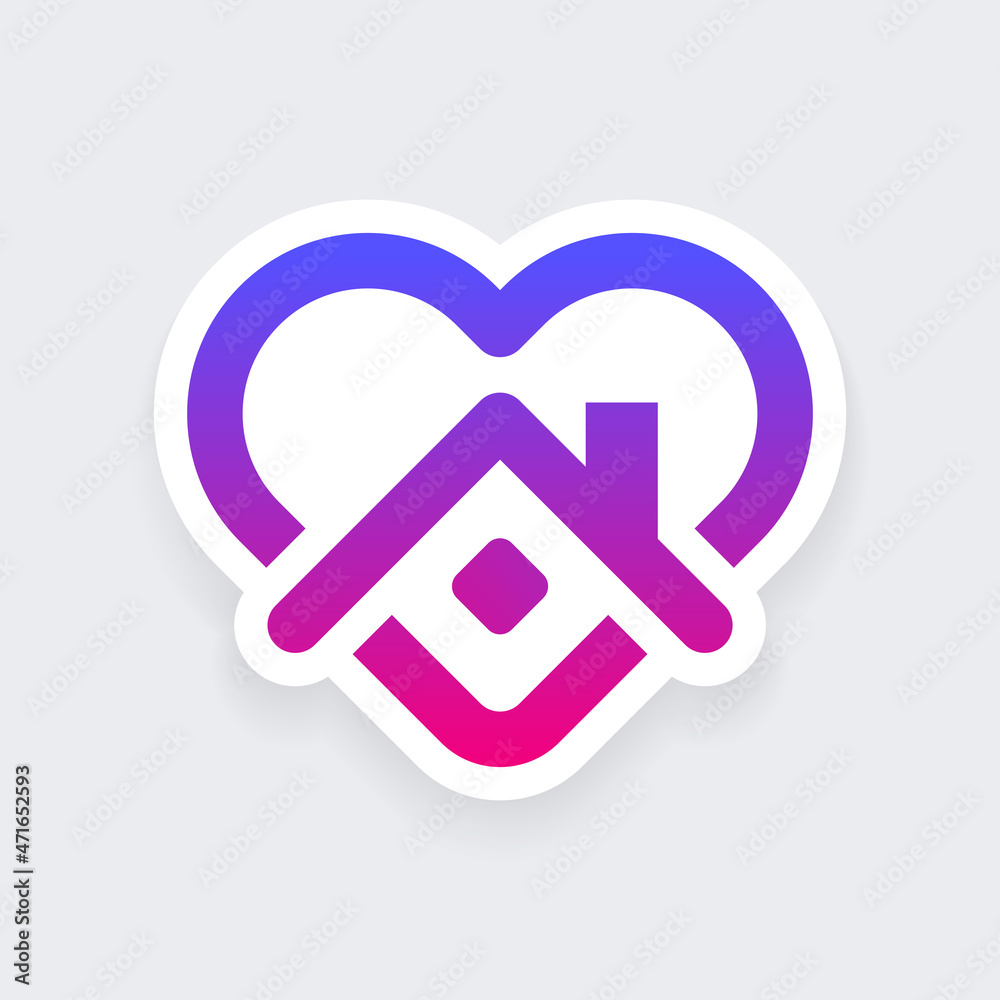 Stay home social media sticker Stock Vector | Adobe Stock