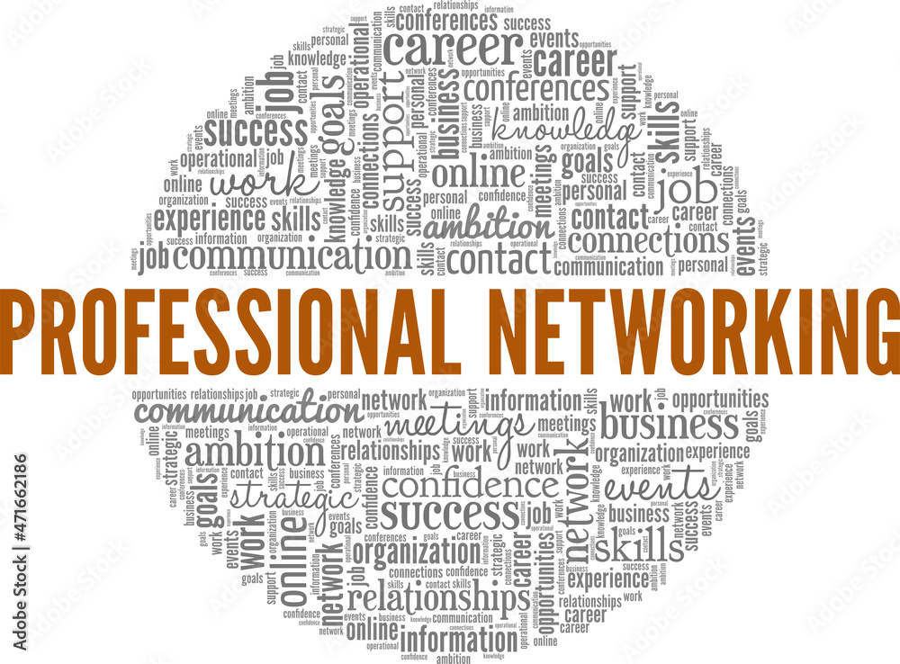 Professional Networking vector illustration word cloud isolated on ...