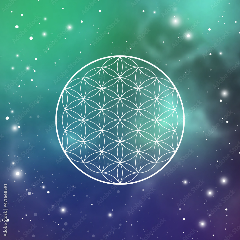 Sacred geometry tree of life ancient symbol vector illustration with ...