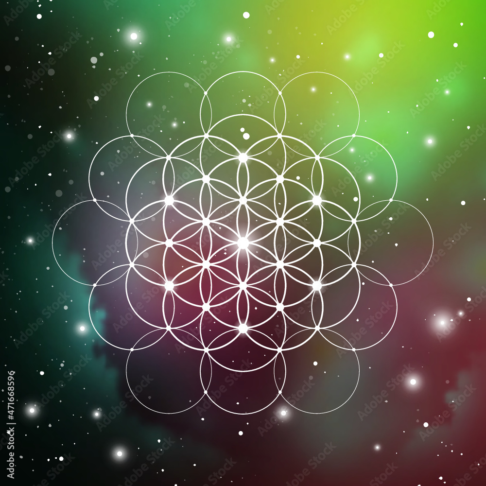 Sacred geometry tree of life ancient symbol vector illustration with ...