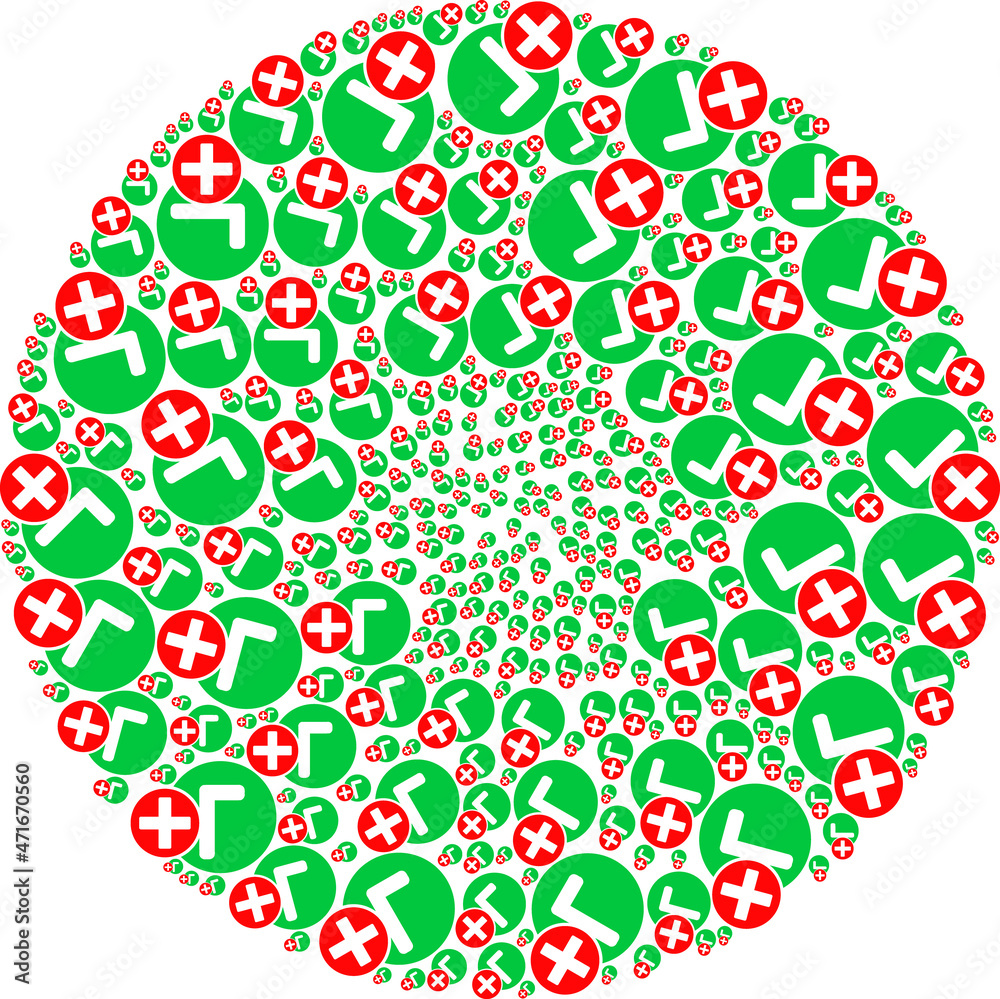False positive icon swirl round mosaic. False positive signs are ...