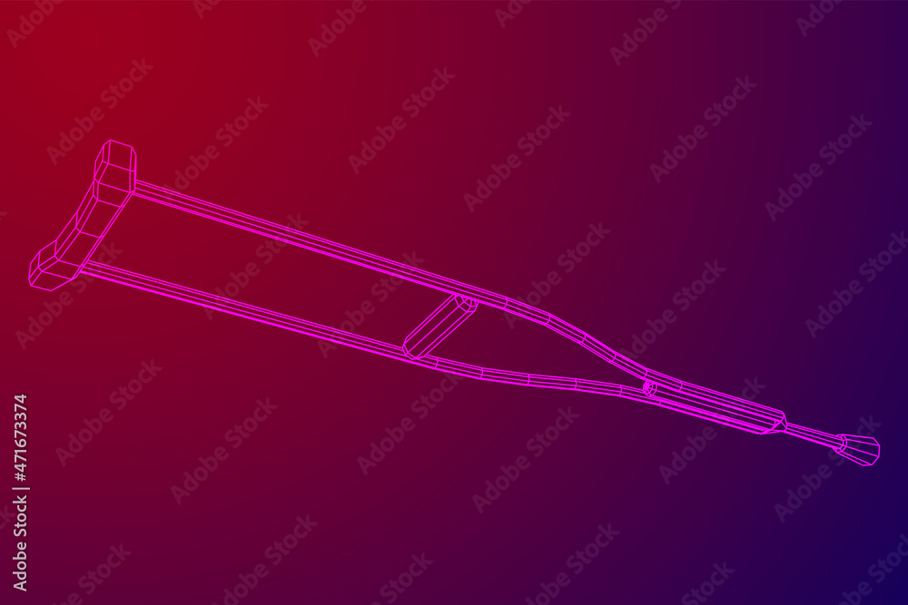 Crutch medical walking stick for rehabilitation of broken leg ...