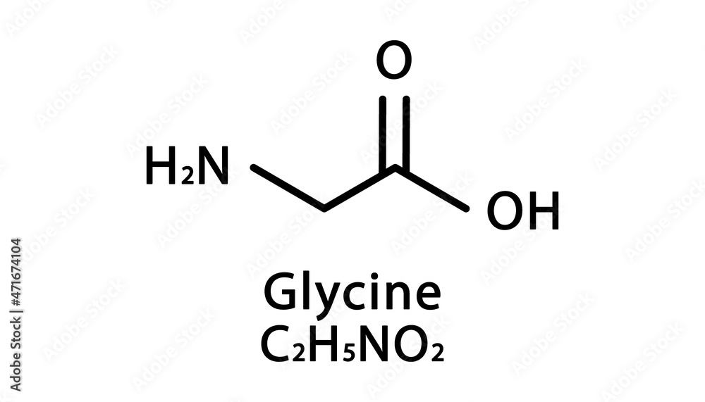 Glycine molecular structure. Glycine skeletal chemical formula ... Glycine molecular structure. Glycine skeletal chemical formula ...