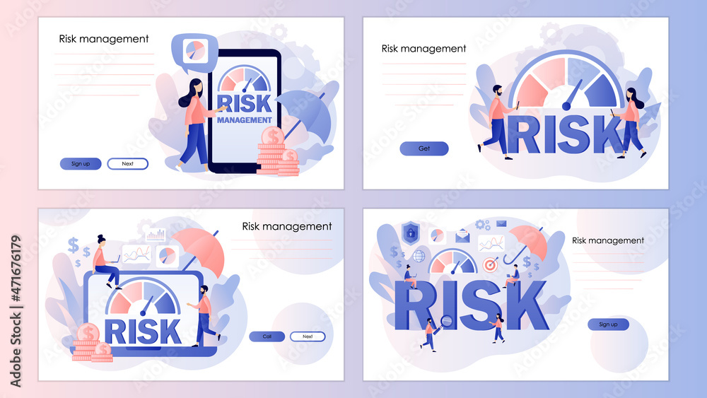 Risk management. Risk assessment. Risk levels knob. Business concept ...