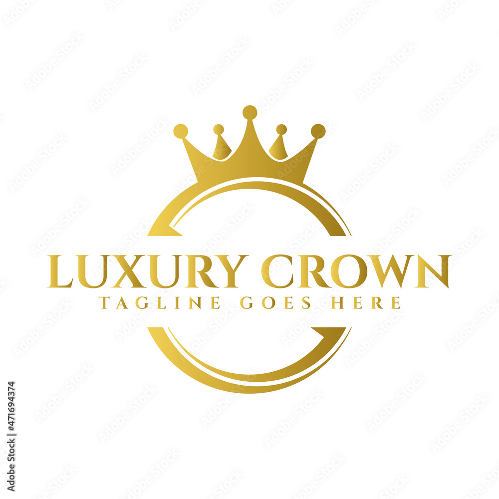 luxury crown logo template vector art free stock design Stock Vector ...
