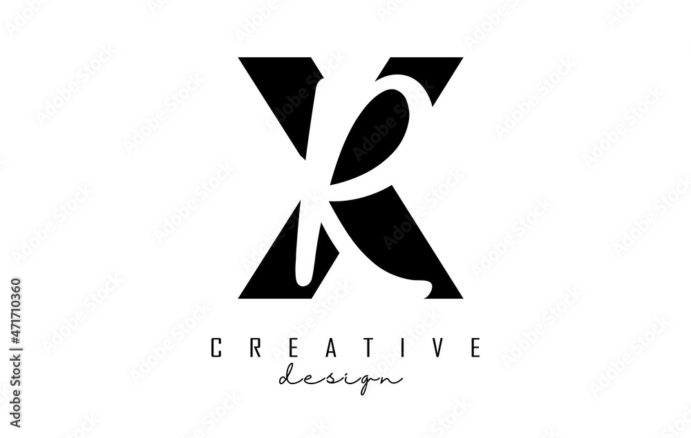 Letters XR logo with a minimalist design. Letters X and R with ...