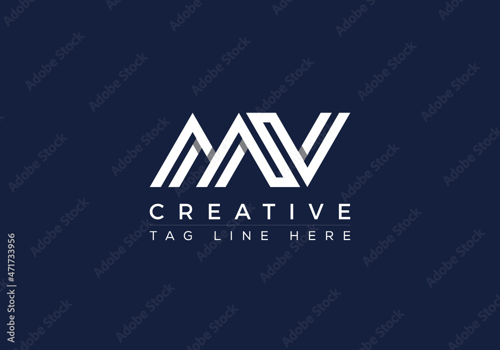 Minimalist Logo Design of Letter MV illustration for your business ...