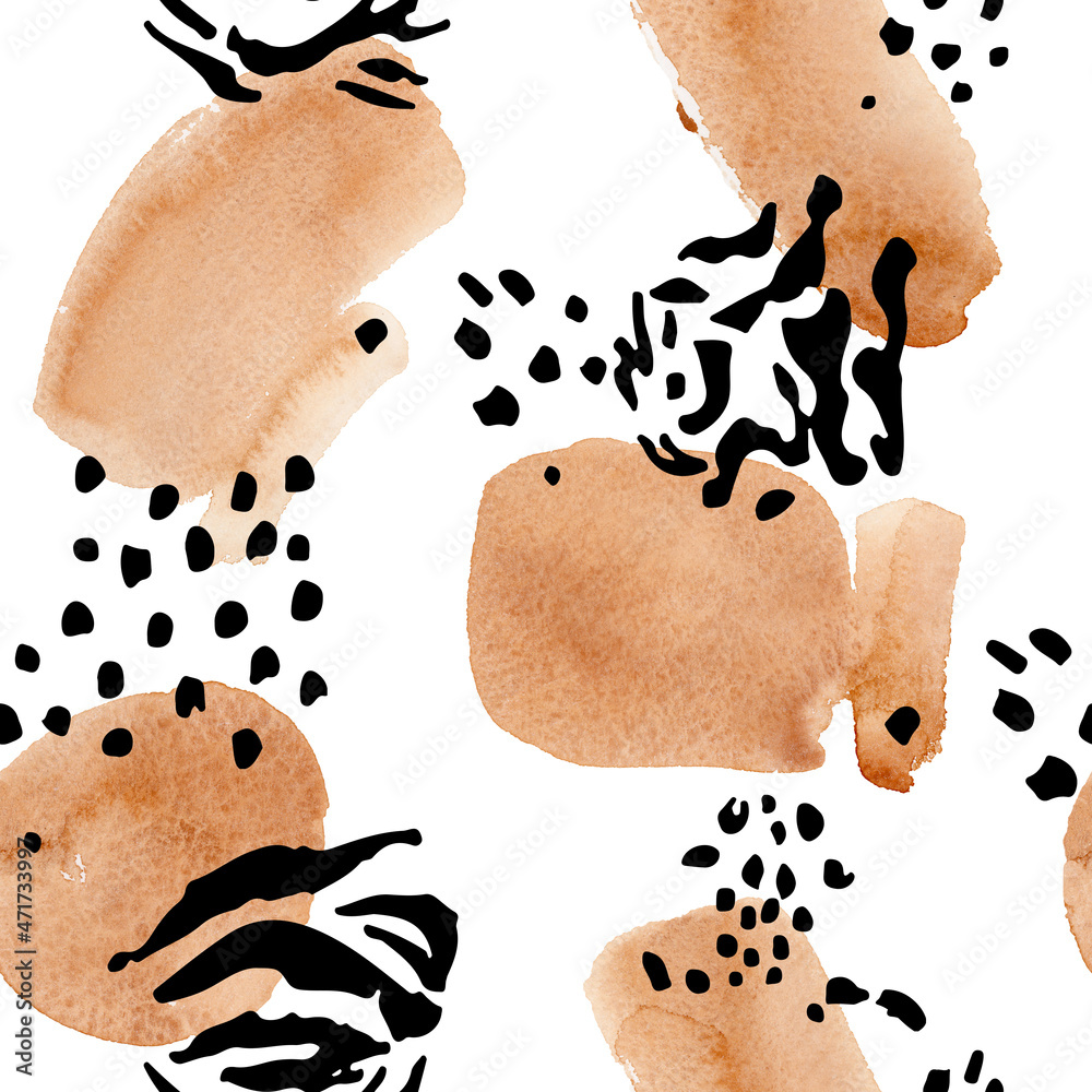 abstract animal print digital paper watercolor clipart, leopard print ...